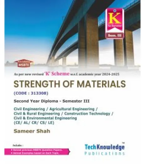 Strength of Materials MSBTE K Scheme Diploma Sem 3 Civil Engineering | Techknowledge Publication ...