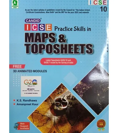 Buy Candid ICSE Practice Skills in Maps & Toposheets Class 10 Online By ...