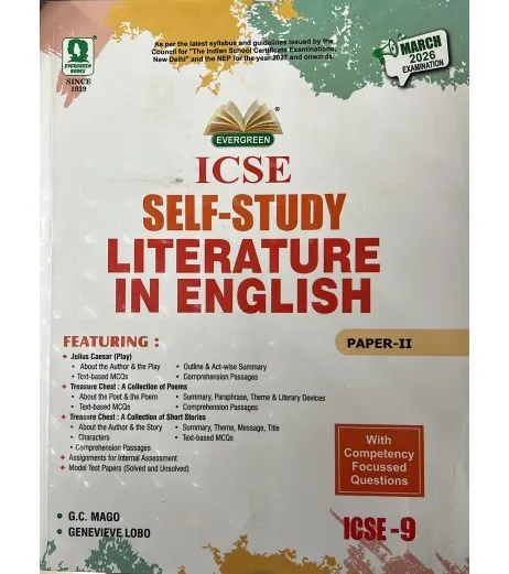 Evergreen ICSE Self- Study in Literature in English Part-II Class 10 ...