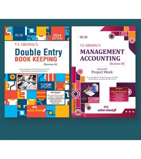 T S Grewals ISC Double Entry Book Keeping Accountancy + Management Accounting for Class 12 set ...